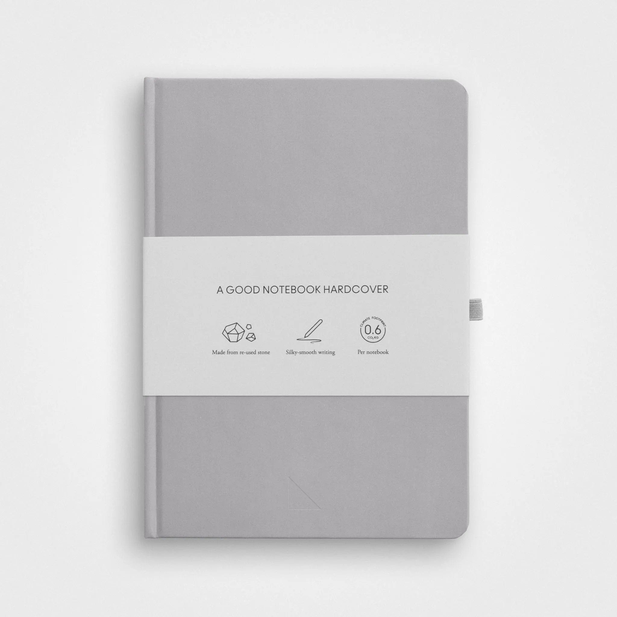 Stone Paper Notebook A5 Hardcover, Stone grey | agood company